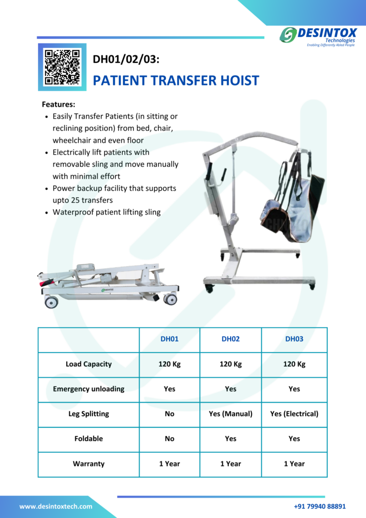 Basic Patient Transfer Hoist DH01 – Desintox Technologies